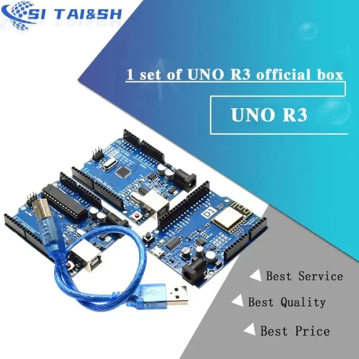 1Set UNO R3 Official Box ATMEGA16U2 / UNO+WiFi R3 MEGA328P Chip CH340G For Arduino UNO R3 ...