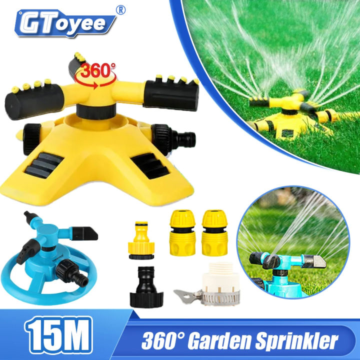 TOWAYER 360 Degree Automatic Rotating Garden Lawn Water Sprinkler ...