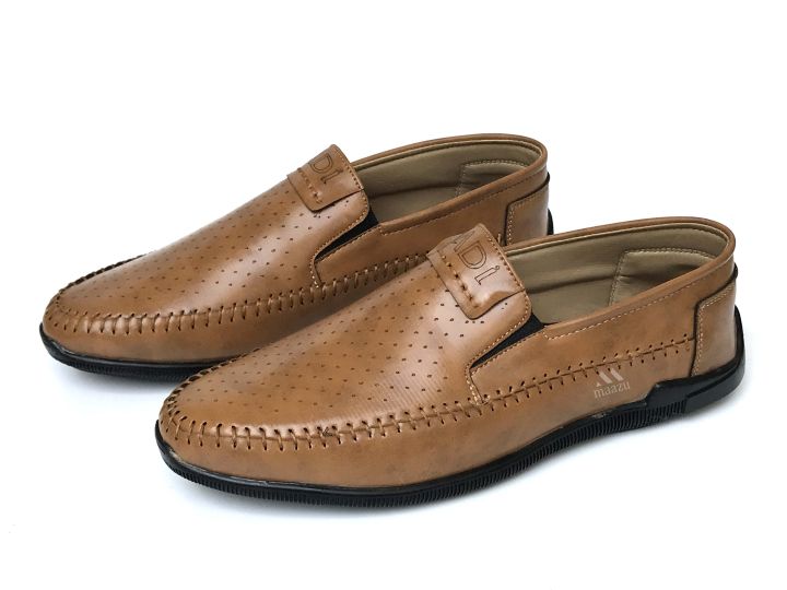 Maazu Synthetic Leather Shoes For Men - Color Mustard | Daraz.pk