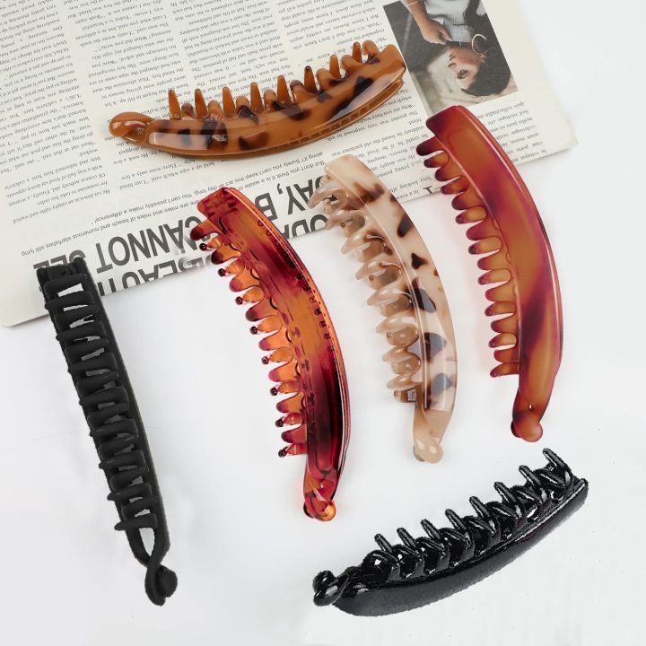 Premium Hair Plastic Banana Clips, Strong Hold, Classic Clincher - Pack ...