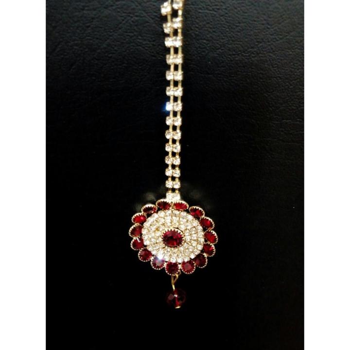 Golden Bridal Teka Matha Patti Wedding Maang Tikka Headband Bindiya ...