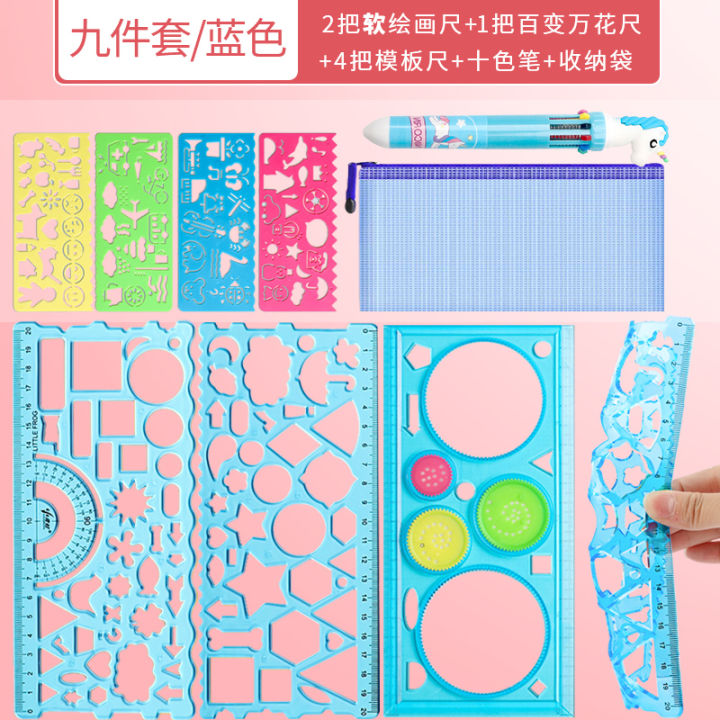 Multi-functional Variety Flower Ruler Painting Soft Ruler Ruler Primary ...