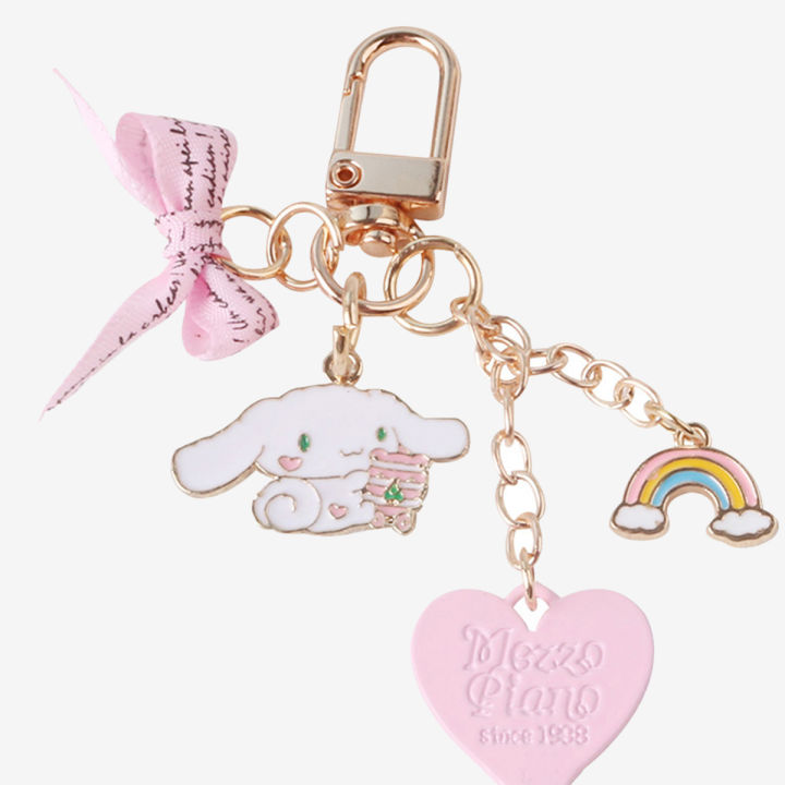【Hot demand】Cute Girls' Keychains Car Keys Key Chains Bag Decor Pink Rosette Rainbow Pendant ...