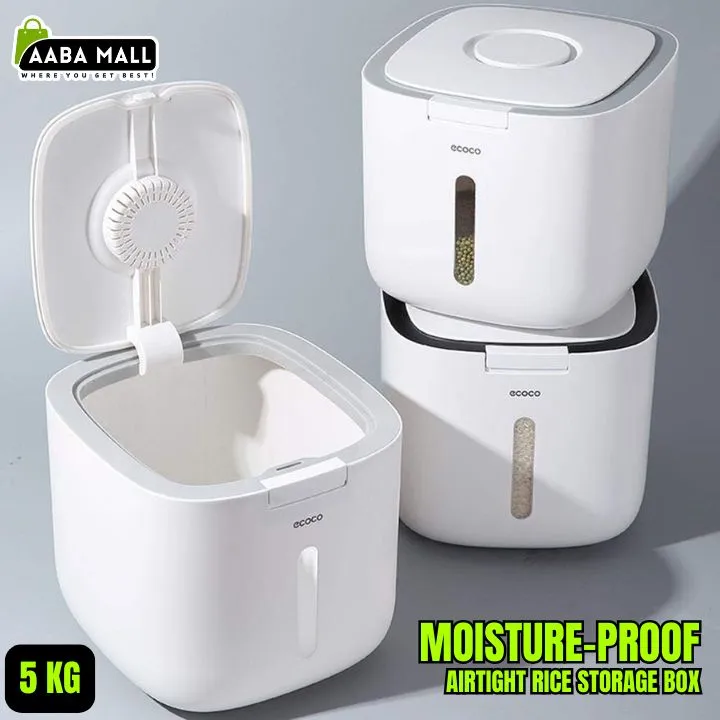 ECOCO 5kg - Moisture-Proof Rice Storage Box, Nano Bucket for Kitchen ...
