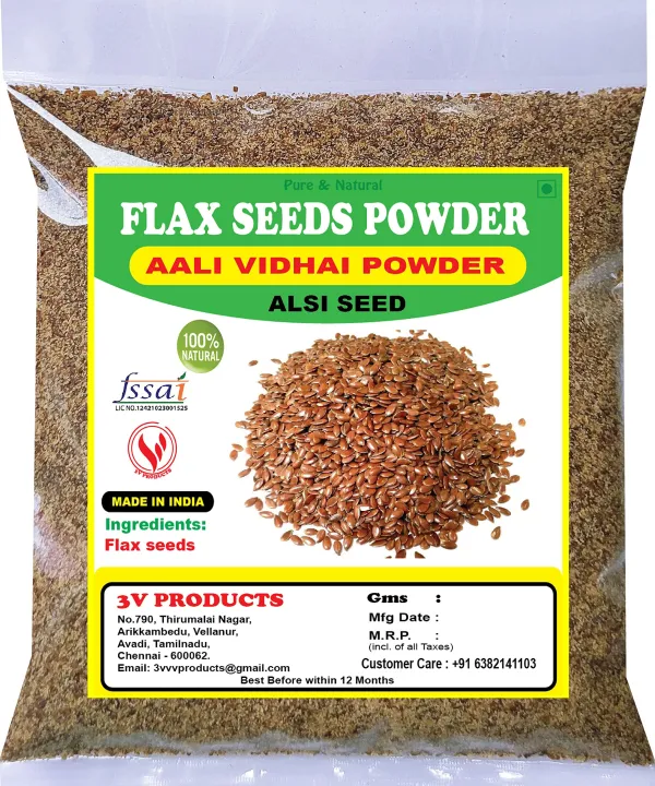 Flax Seeds Powder 100g | Aali Vidhai Powder | Alsi Seeds | Agase Beeja ...