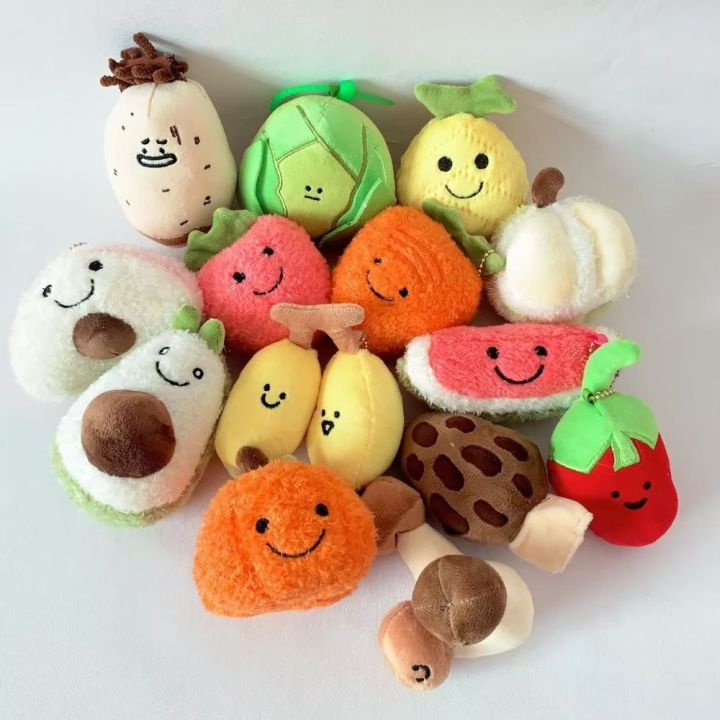 Fashion Simulation Fruits Plush Pendants Peach Durian Cartoon Banana ...
