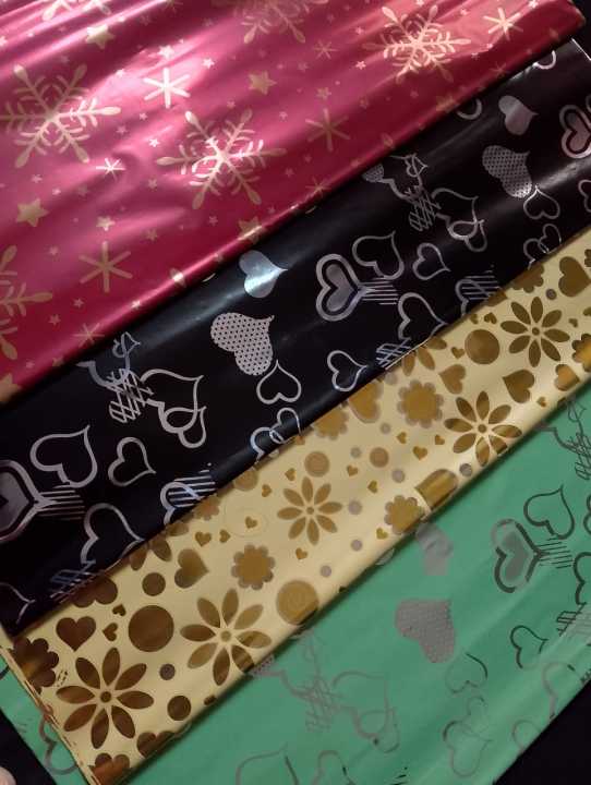 Pack of 12 Shiny Gift Wrapping Paper Sheets 20 x 30 Inch Random Colors ...