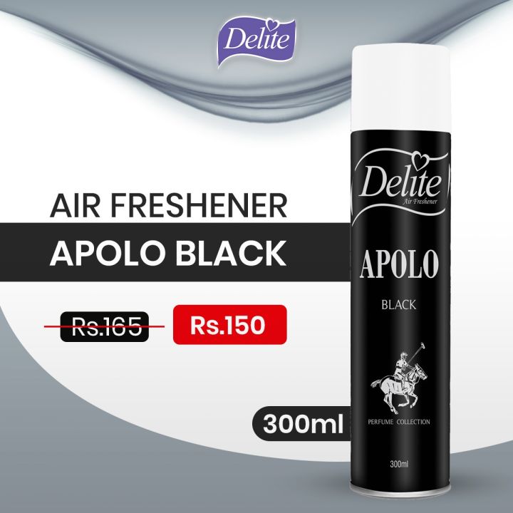 Delite Air Freshener Spray Apolo Black 300ml | Daraz.pk