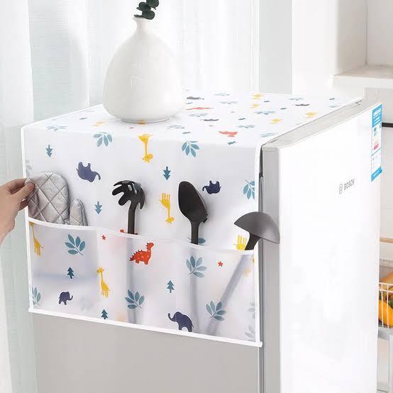 Printed Fridge Dust Cover Waterproof Refrigerator Dustproof Cover with ...