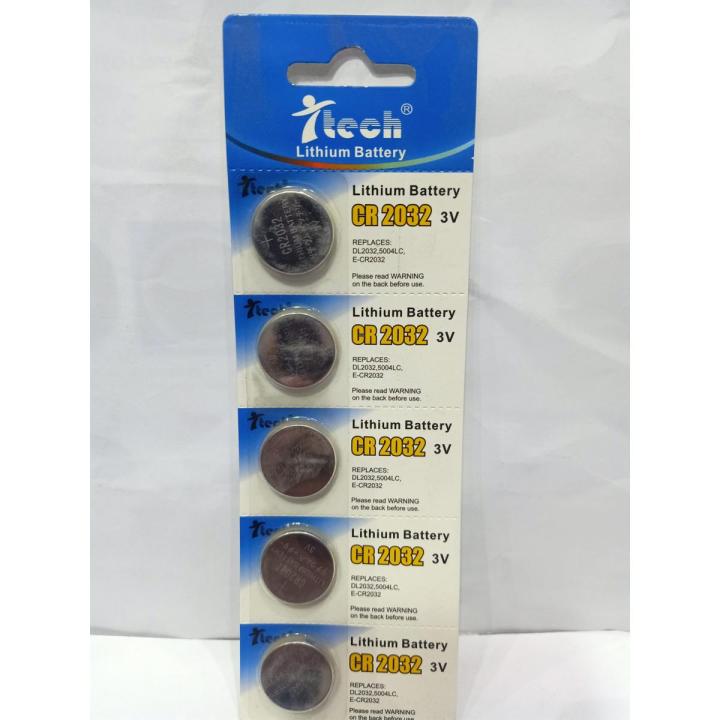 itech CR2032 Lithium Battery 3V (Coin Cell) for PC/ Laptop and Camera ...
