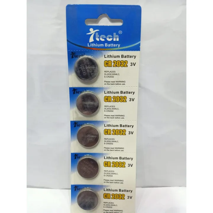 Itech CR2032 Lithium Battery 3V (Coin Cell) for PC / Laptops - Camera ...