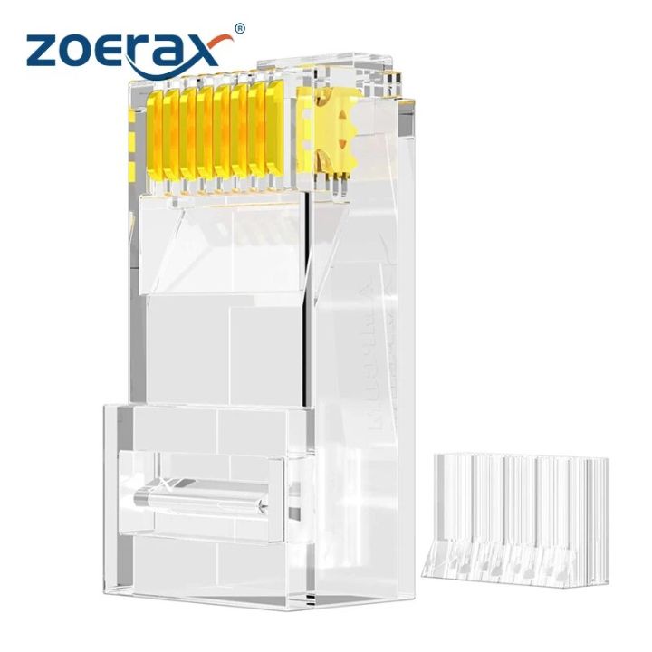 ZoeRax 2 Pieces Suit RJ45 Cat6 Connectors - 3 Prong 8P8C Modular Plugs ...