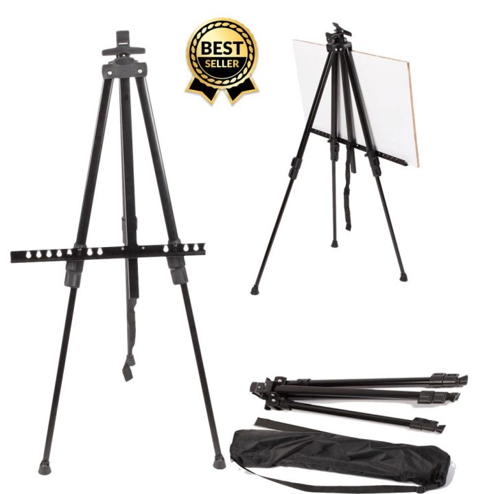 Foldable Black Aluminium Tripod Easel Artist Art Painting Stand 165 cm ...