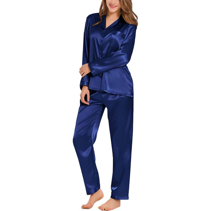 Pure Satin Silk Pj set nightwear nighty night dress for women | Daraz.pk