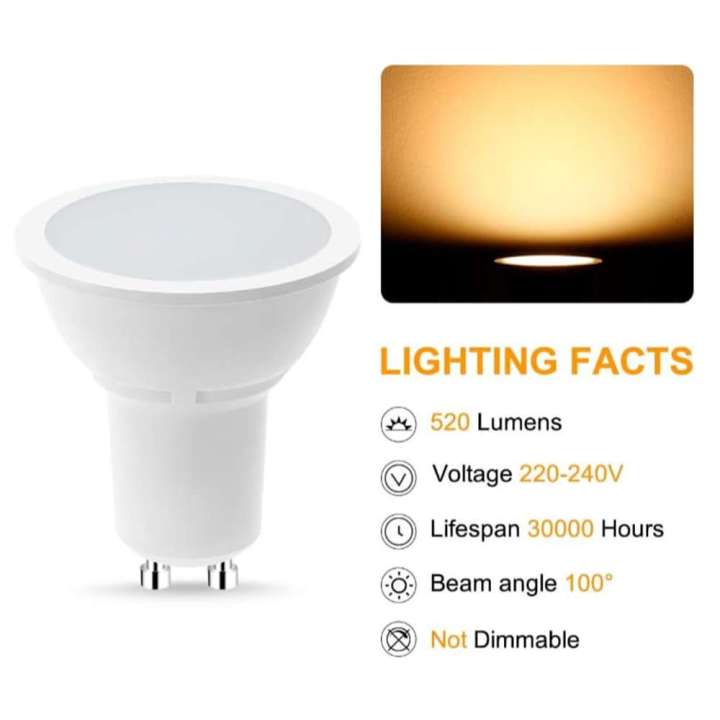 LED BULB, 6w, GU10, 3000k Warm Spot | Daraz.pk