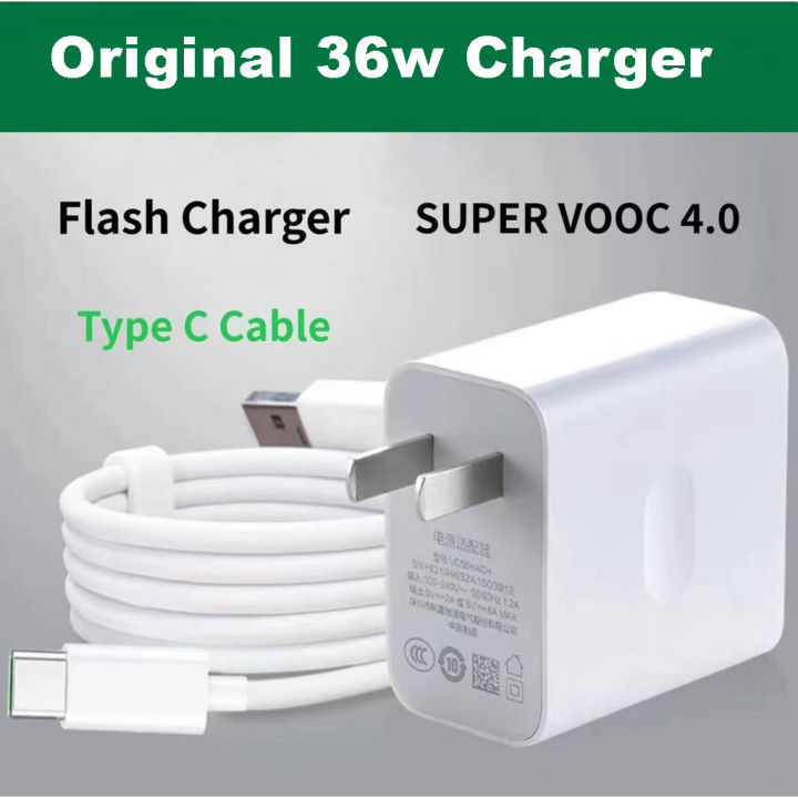 Original 36W Super Fast Charger With Fast Charging Cable – Oppo_36W ...