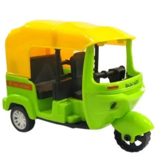 Plastic Auto Rickshaw Toy with Pull Back Action - 3 Wheel Tricycle ...