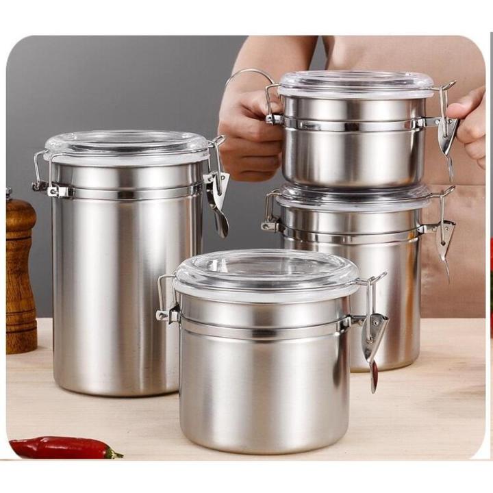 Stainless Steel Airtight Sealed Tube Containers 4 Pcs Set - MS | Daraz.pk