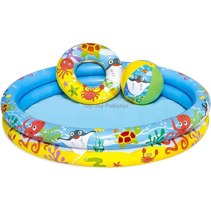 Bestway Pool 48"x8" Baby Play Pool Set With Swim Ring & Ball | Daraz.pk