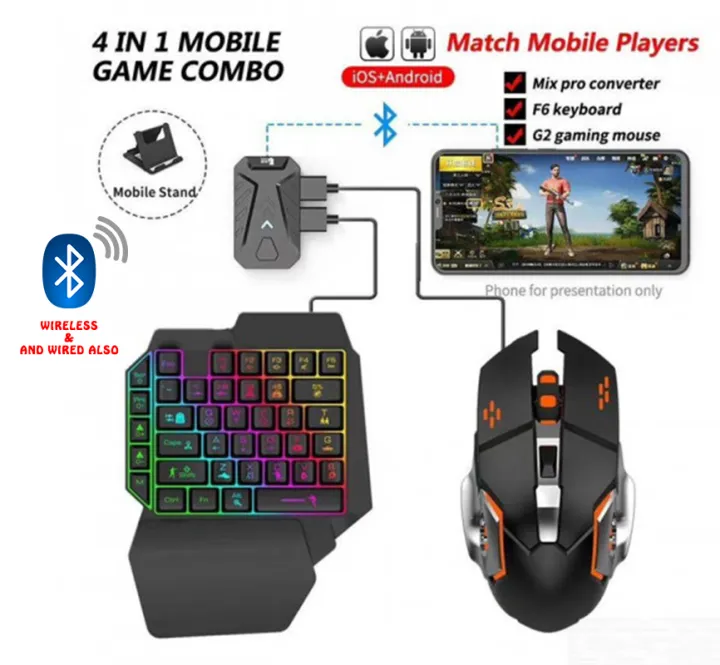 Gaming Set MIX Pro /Mix Lite 4 IN 1 Mobile Game Combo Pack /Gaming ...