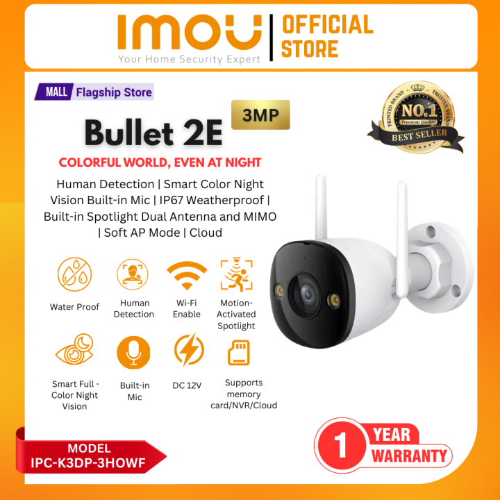 Imou Bullet 2E 3MP Wi-Fi IP Camera – ( IPC-K3DP-3HOWF) Human Detection ...