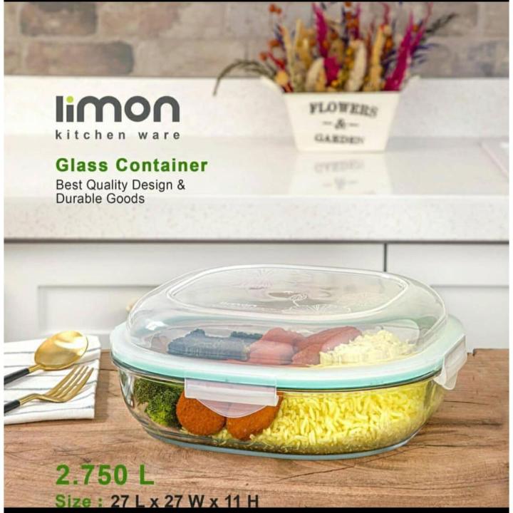 TH - Limon 2.750 ml Glass Containers, Microwave Oven Save | Daraz.pk