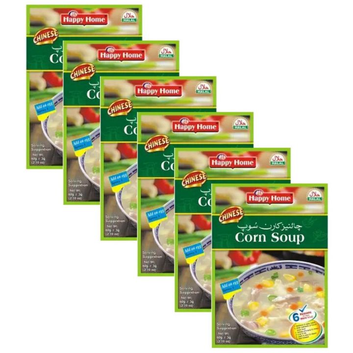HAPPY HOME CHINESE CORN SOUP-PACK OF 6(EACH PACK 60 GM) | Daraz.pk