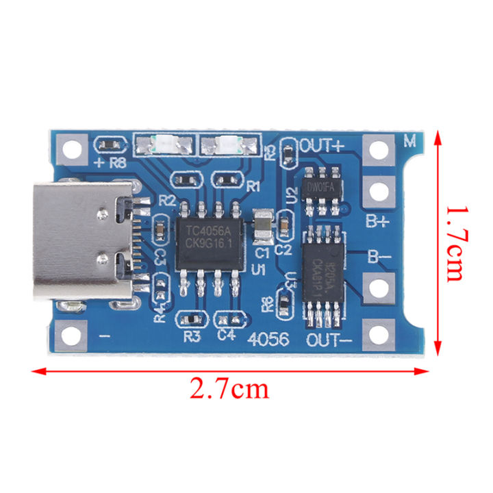 Type-C TP4056 18650 lithium battery charging board 5V 1A protection ...