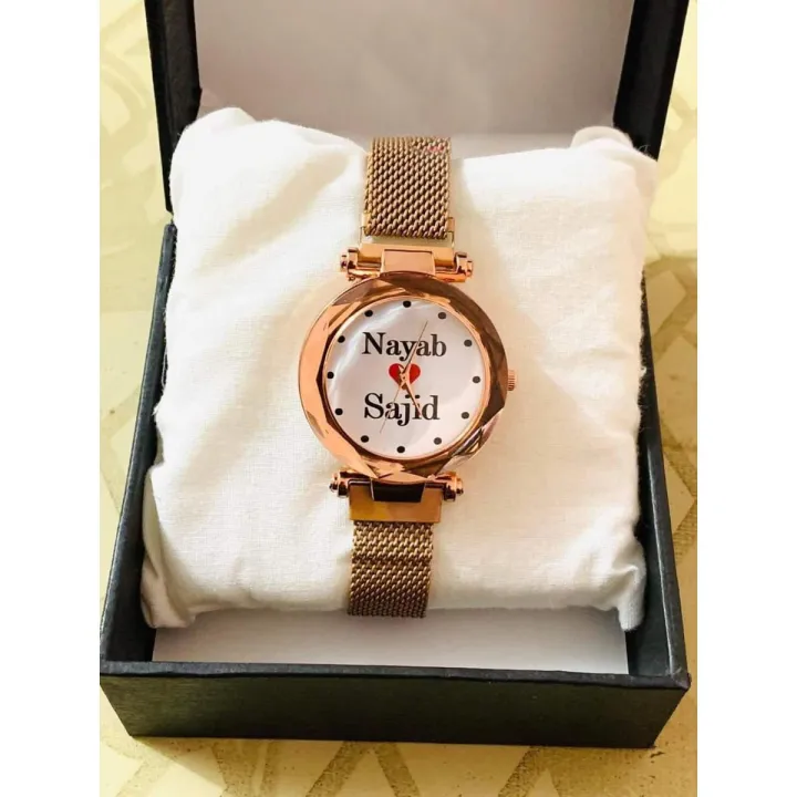 Customize Name Magnet Chain Watch For Girls (PERFECT GIFT FOR YOUR ...