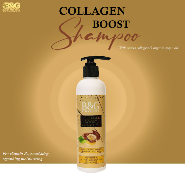 Black & Gold Collagen Boost Shampoo 200ml - Shampoo - B&G Collagen ...