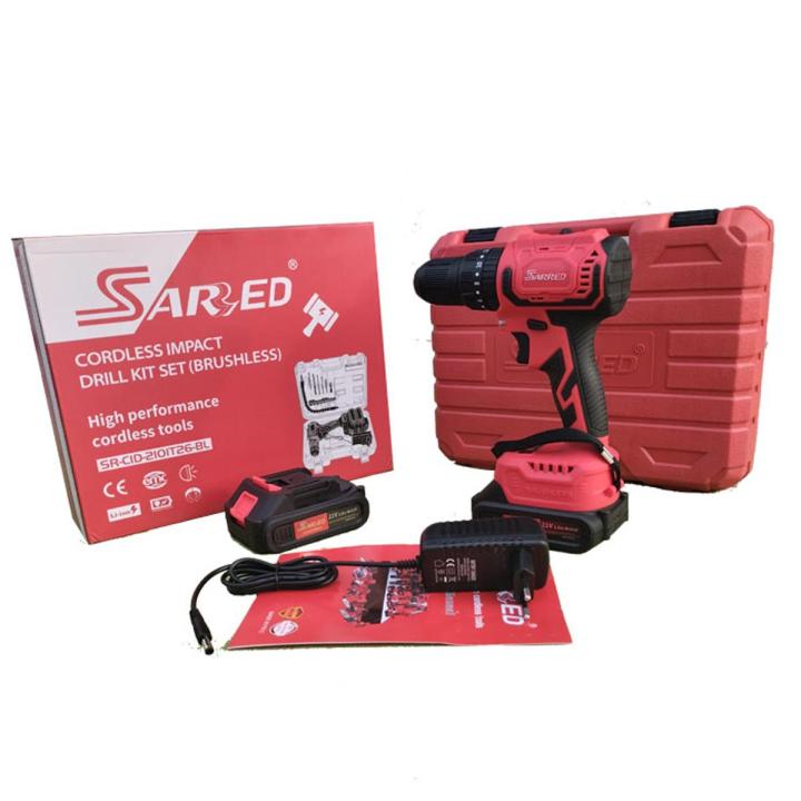 Imported SARED 21V Cordless Impact Drill Machine With Toolkit - 21V ...