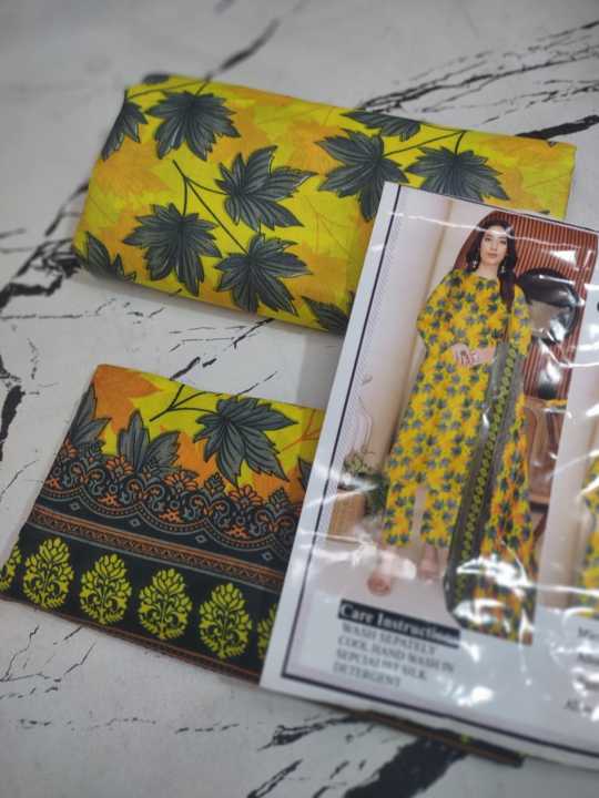 Marina Digital Printed 3 Pcs Suit Winter Collection | Daraz.pk