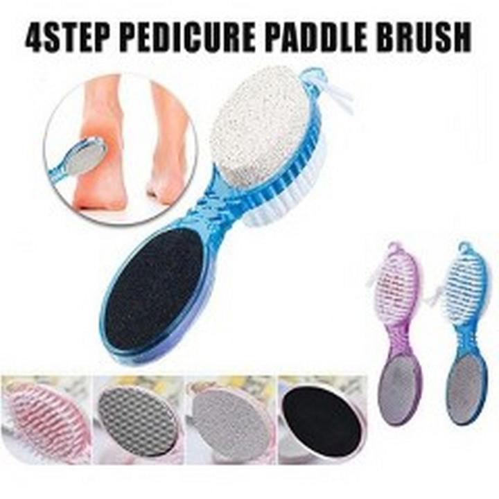 4 In 1 Multi Use Pedicure Paddle Brush - 4 Step Pedicure (Cleanse ...