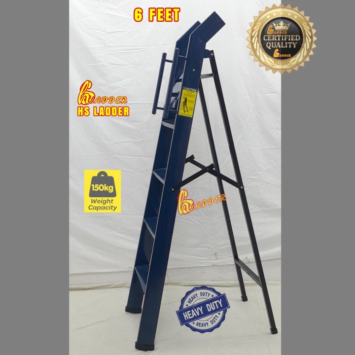 Iron Folding Ladder 6 Feet Step Ladder Platform Handle Attach Ladder ...