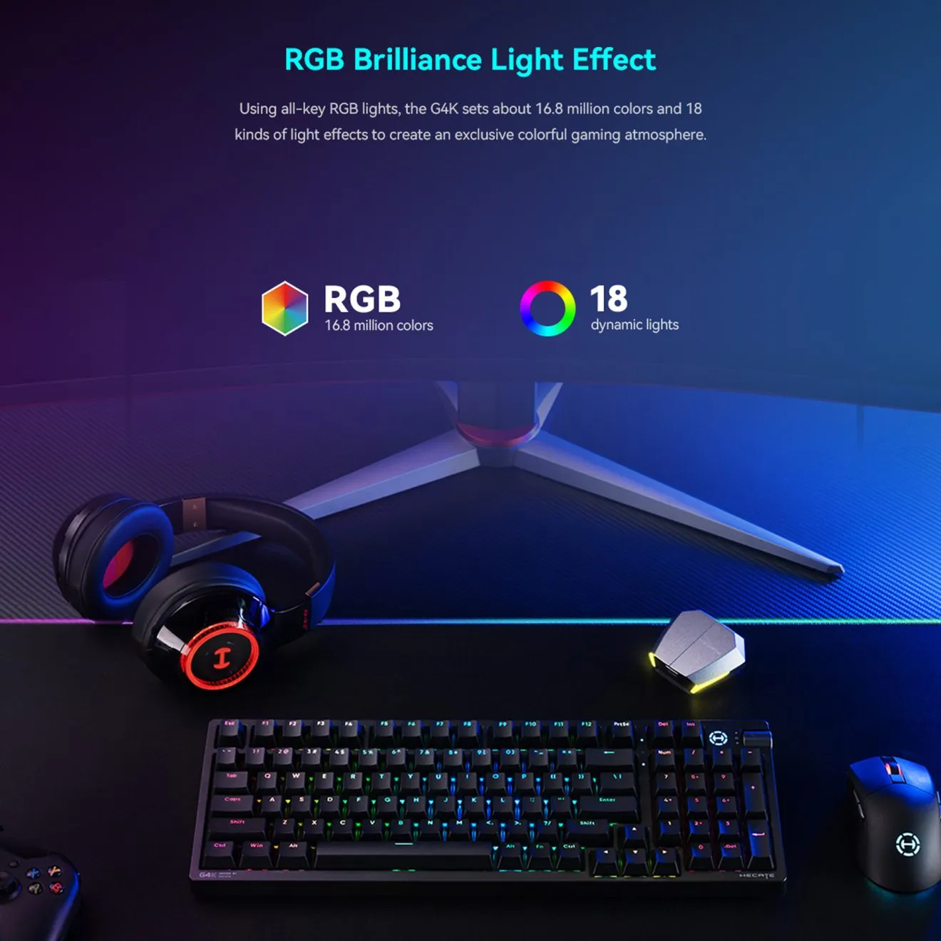 Edifier Hecate G4K Premium Gaming Mechanical Keyboard - Three-Mode Connectivity, Gasket Mounted ...