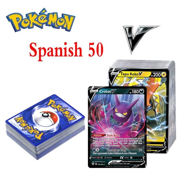 Pokemon Card Spanish French 50VMAX 50GX Best Selling Children Battle ...