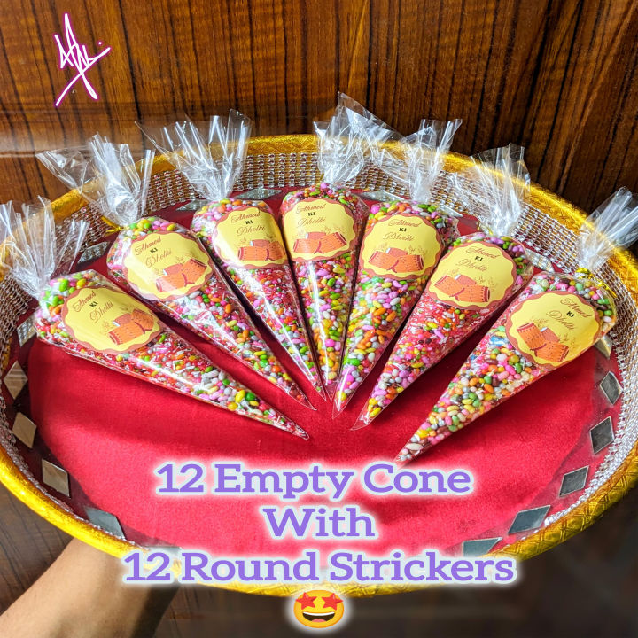 Customized Empty Cones (12 Pcs ) Dholki Cone / Customized Your Own ...