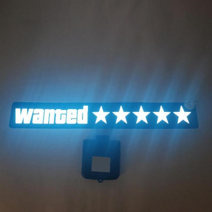 Windshield Electric 5 Star Wanted Car LED White Light Up Window ...
