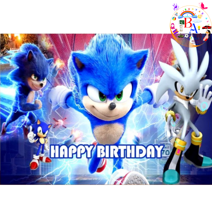 Sonic Fancy Backdrop Sonic Theme Fancy Panaflex Sonic Birthday Party ...