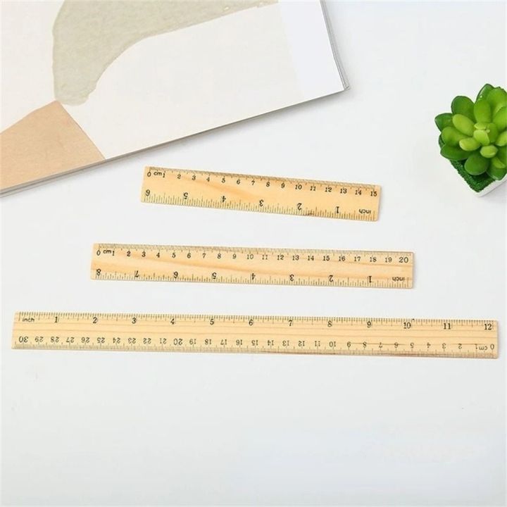Measuring Tool Office Children 15/20/30cm Teacher Stationery Wooden ...