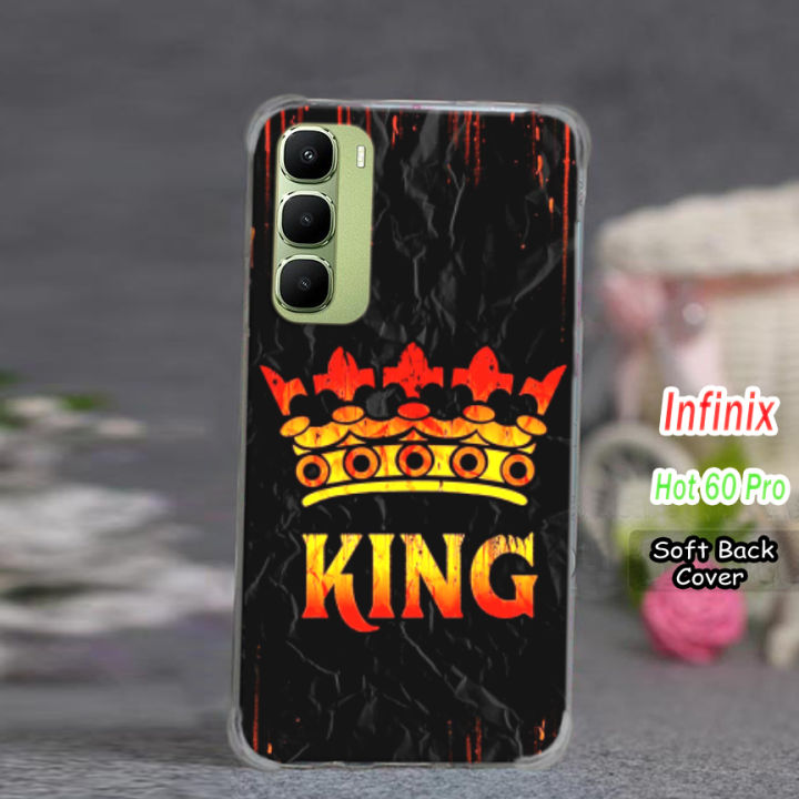 Infinix Hot 60 Pro Pouch Cover - King Black Soft Back Cover Case For ...