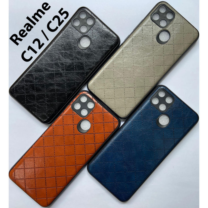 Realme C12 / C25 / C25s – Rexine Back Cover with Cross-Check Gloss ...