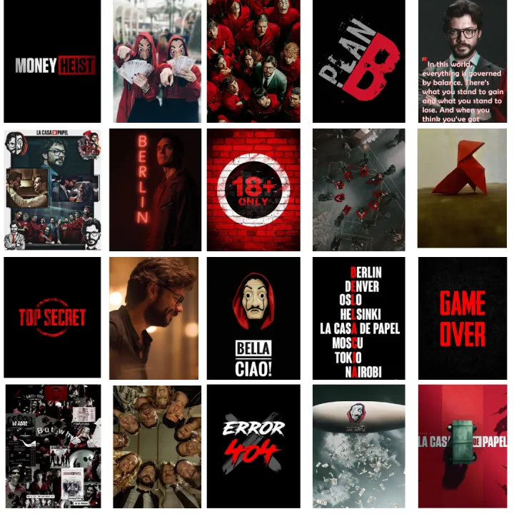 Money Heist, Pack of 50 Stickers/Cards, CoOL wall collage kit, For boys ...