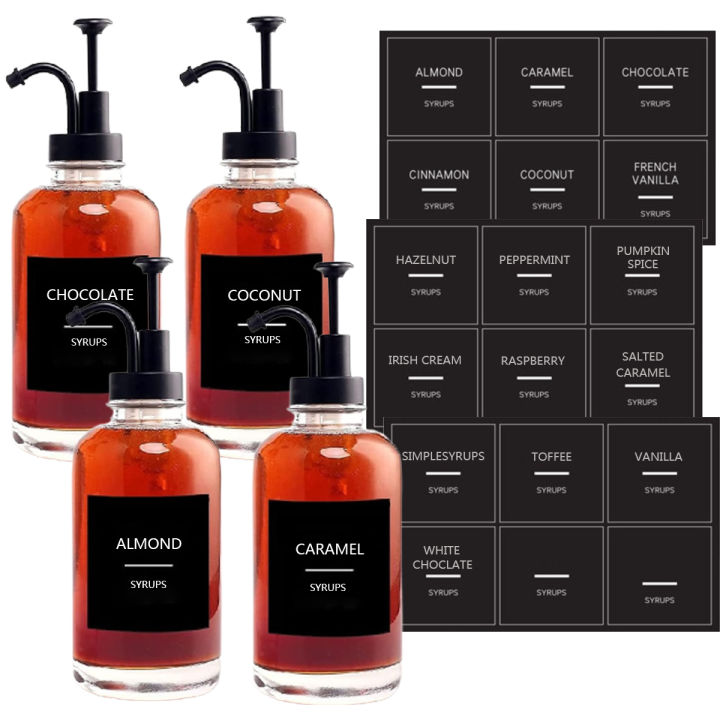 Sticker Print, Sticker, Olive Oil Dispensing, Syrup Bottle, Pre-Label ...