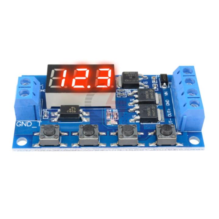 DC 12V 24V Dual MOS Tube LED Digital Time Dela.y Relay Trigger Cycle Timer Dela y Switch Circuit ...