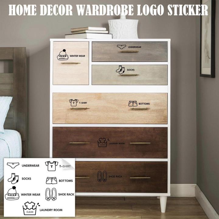 Home Decor Wardrobe Logo Sticker Decal Bedroom Vinyl Art Mural Clothing ...