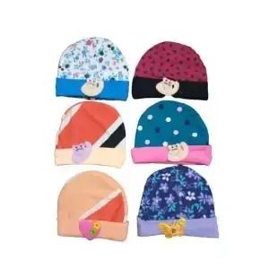 GP Pack of 6 Newborn Baby Caps For Kids (0-3 Months) - Multicolors ...