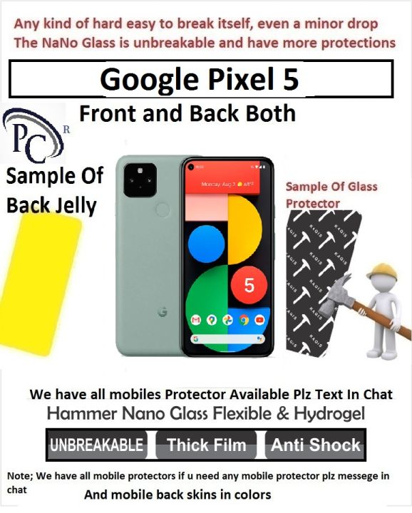 Google Pixel 5- Screen and back side protectors - Best materials front ...
