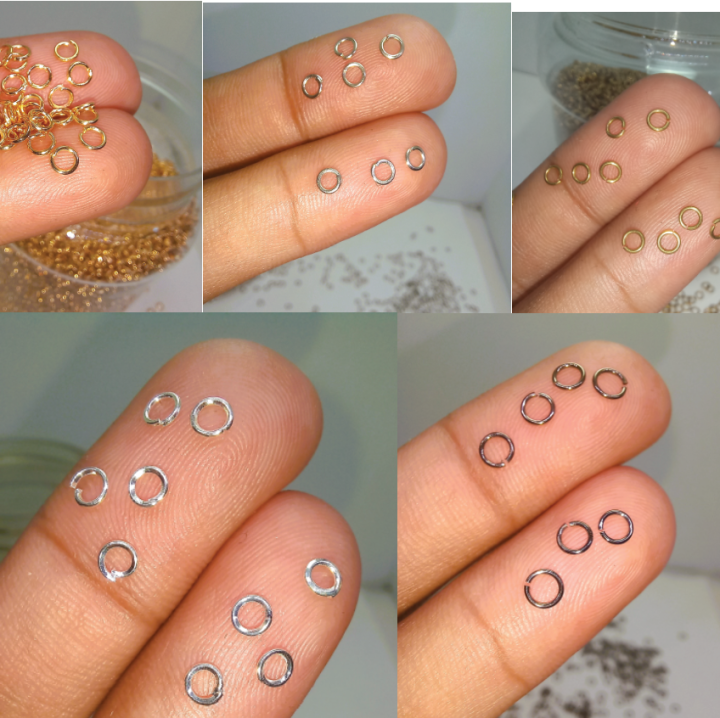 Pack of 300pcs, 3mm, Metal Open Jump Rings, Gold,Silver,White,Black ...