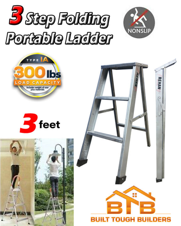 3 Step Folding Ladder Non-slip Platform Stool light weight special for ...